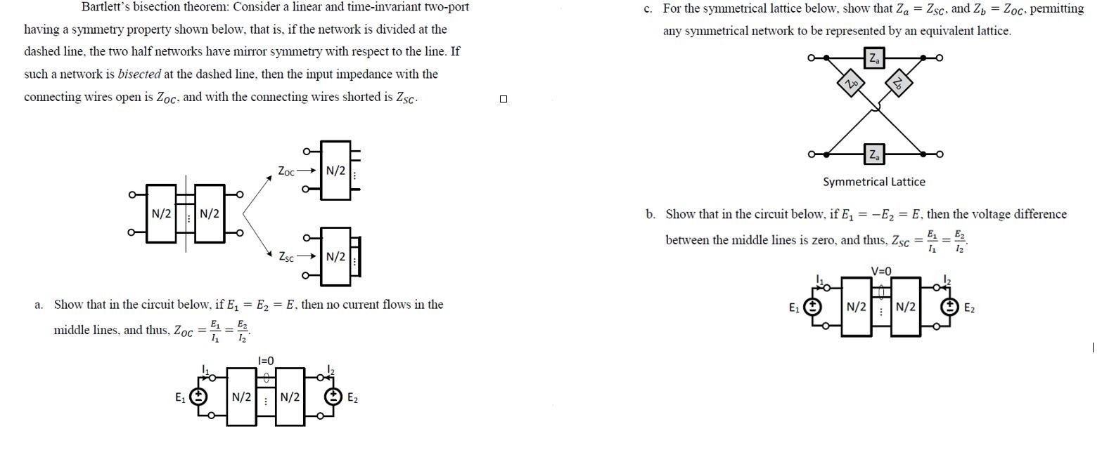Solved Bartlett's bisection theorem: Consider a linear and | Chegg.com