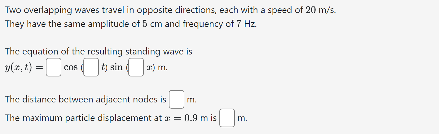 Solved Two overlapping waves travel in opposite directions, | Chegg.com