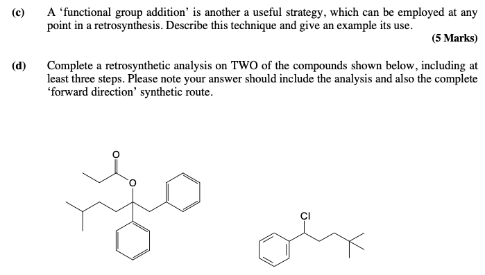 Solved (c) A ‘functional group addition' is another a useful | Chegg.com