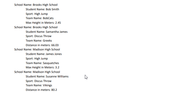 Solved Athlete - String studentName; - String schoolName; - | Chegg.com