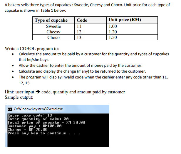 Solved A bakery sells three types of cupcakes : Sweetie, | Chegg.com