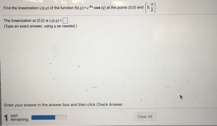 Solved Find The Linearization L X Y Of The Function F X