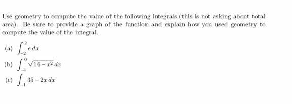 Solved Use geometry to compute the value of the following | Chegg.com