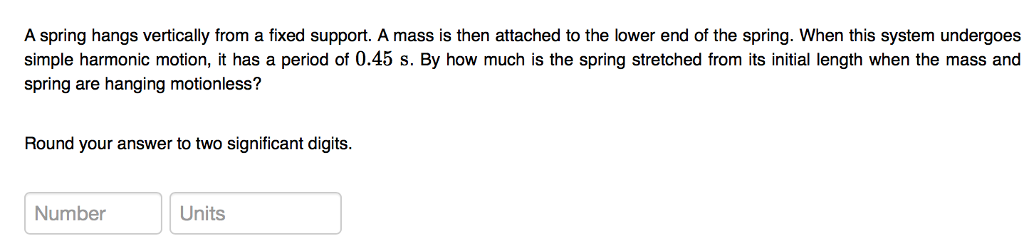 Solved A spring hangs vertically from a fixed support. A | Chegg.com