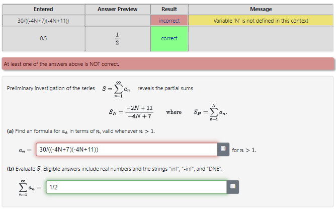 Solved At least one of the answers above is NOT correct. | Chegg.com