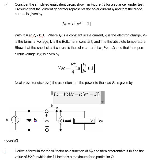 Solved h) Consider the simplified equivalent circuit shown | Chegg.com