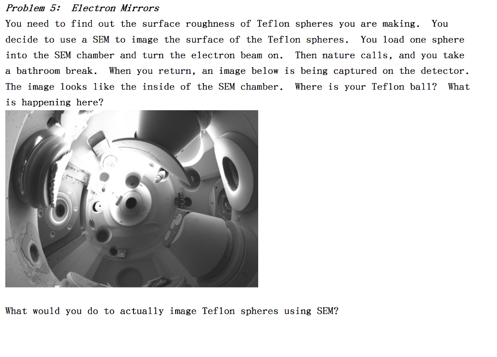 Problem 5: Electron Mirrors You need to find out the | Chegg.com