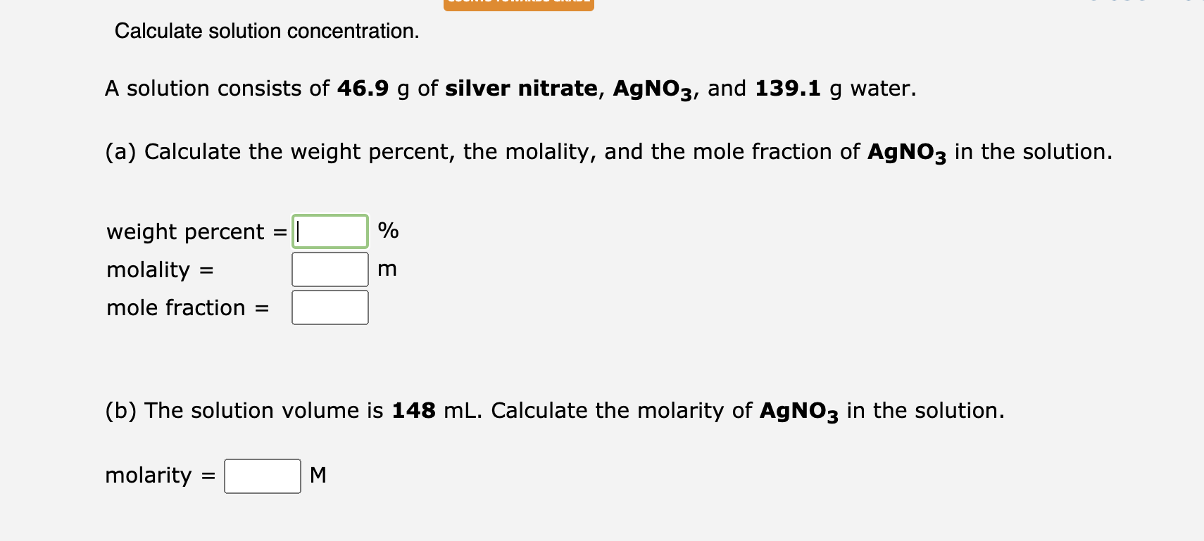 Solved Calculate solution concentration. A solution consists | Chegg.com
