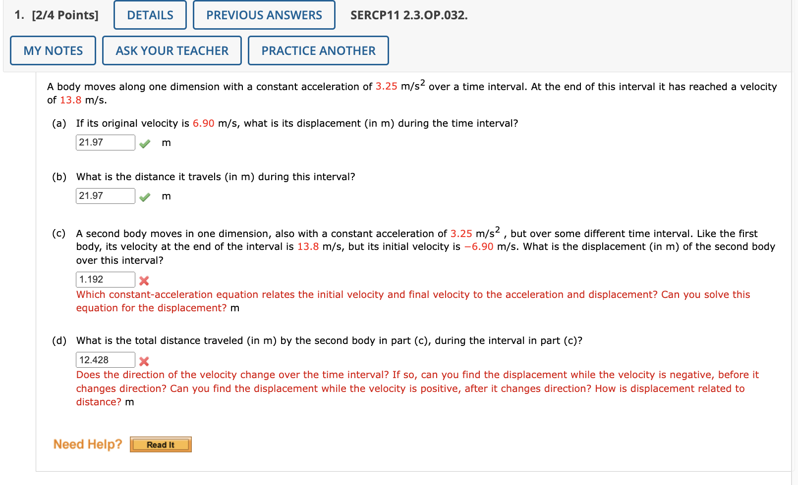 Solved A body moves along one dimension with a constant | Chegg.com