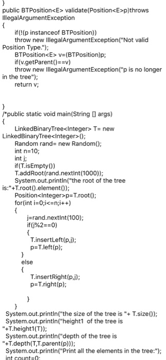 Java Use the LinkedBinaryTree | Chegg.com