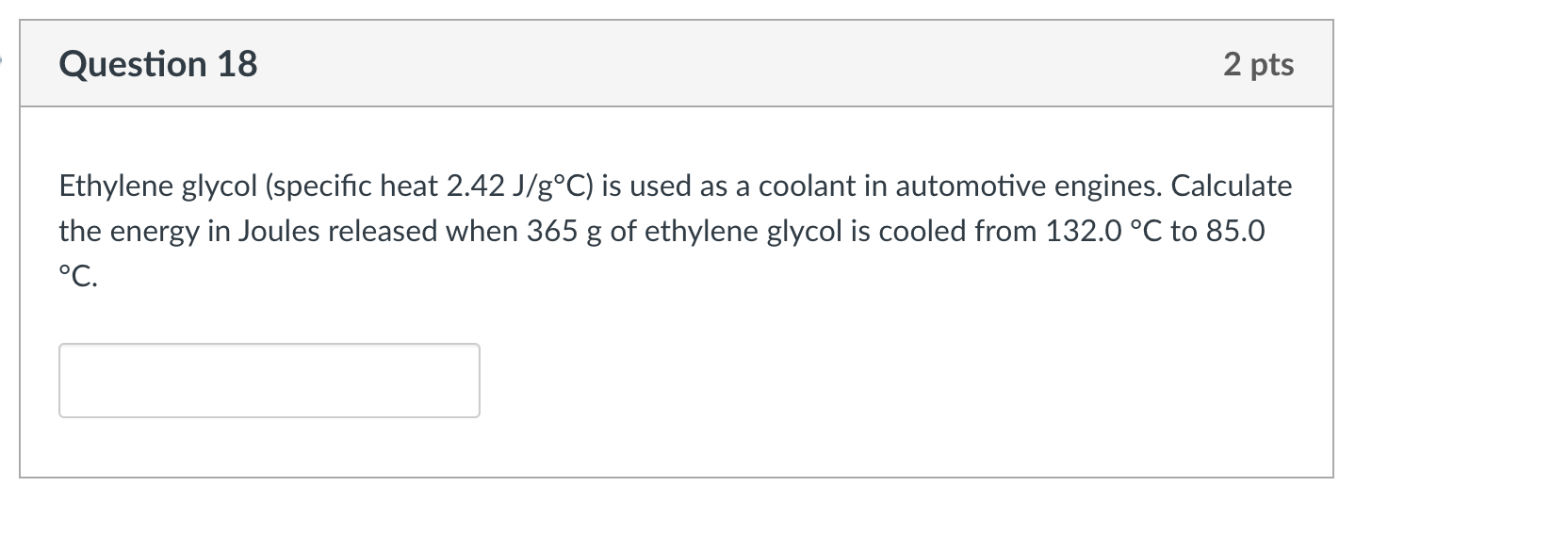 Solved Question 182 ﻿ptsEthylene glycol (specific heat | Chegg.com