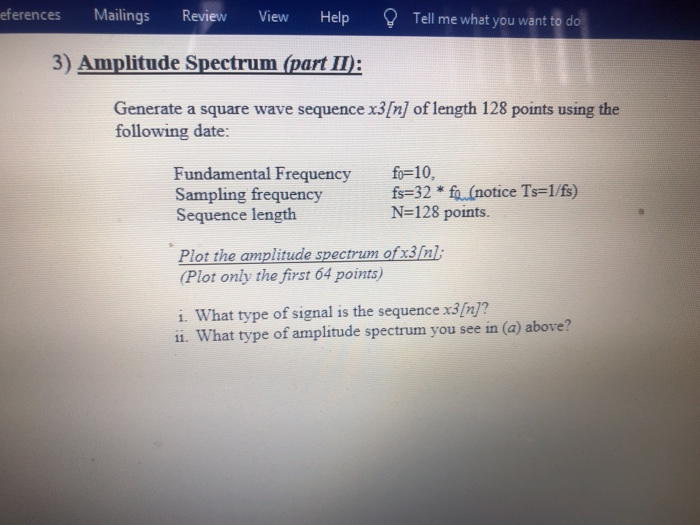 Solved Signals and Systems LAB # 2 Sequence Generation: a- | Chegg.com