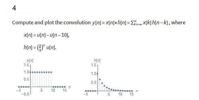Solved 4 Compute and plot the convolution yin] | Chegg.com