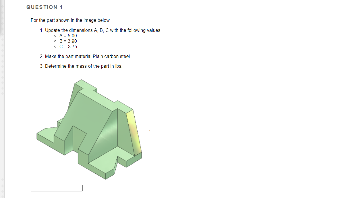 Solved For the part shown in the image below 1. Update the | Chegg.com