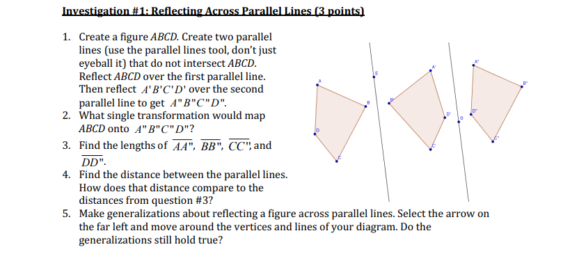 Investigation \#1: Reflecting_Across ParallelLines ( | Chegg.com