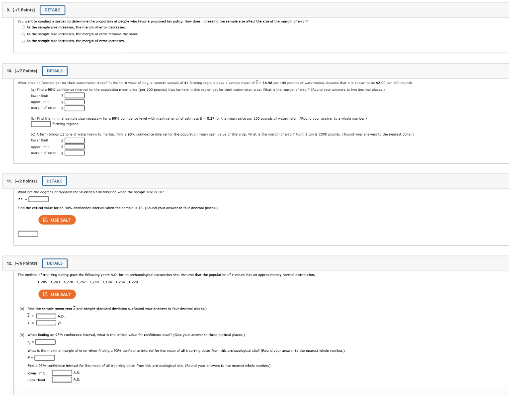 Solved As the sample size increases, the margin of error | Chegg.com