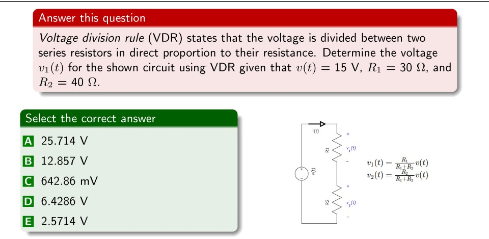 Solved Answer this question Voltage division rule (VDR) | Chegg.com