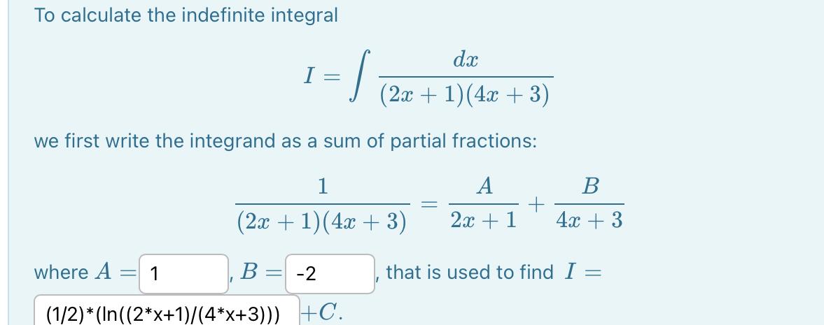Solved To calculate the indefinite integral | Chegg.com