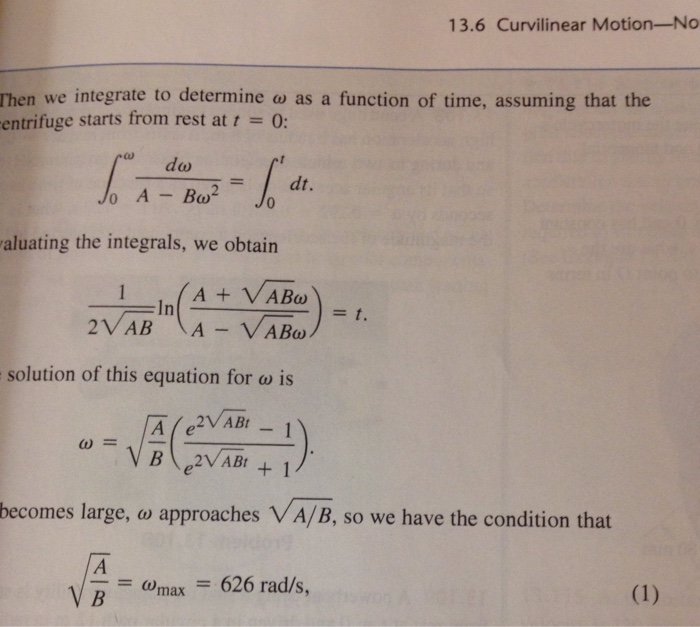 Solved Then we integrate to determine omega as a function of | Chegg.com