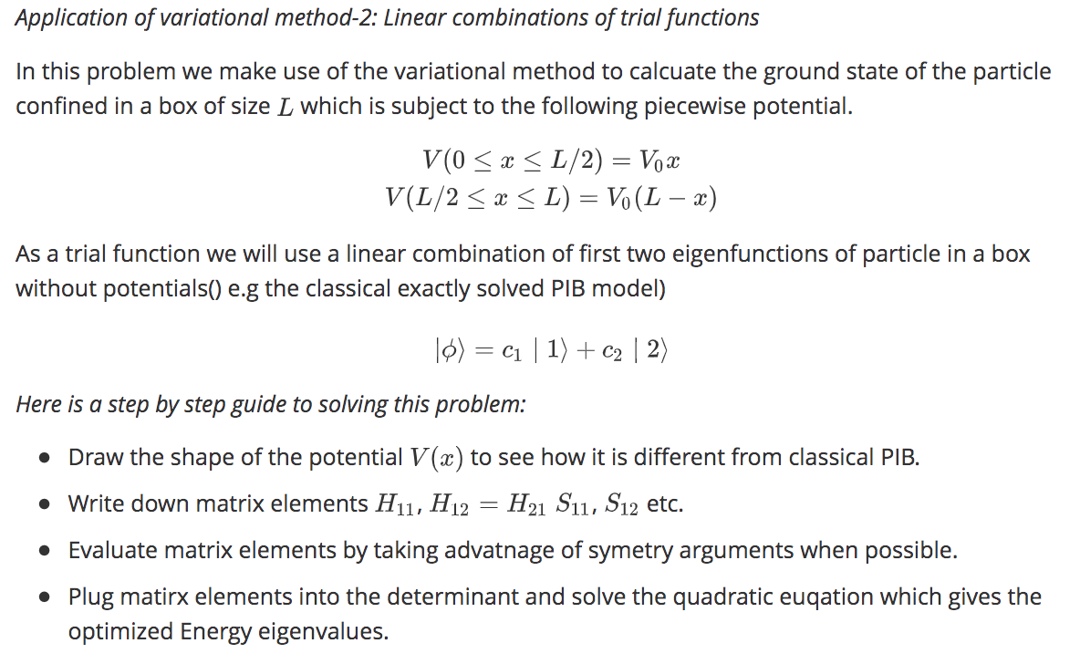 Application of variational method-2: Linear | Chegg.com