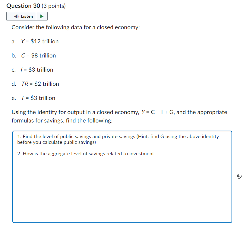 Solved Consider the following data for a closed economy: a. | Chegg.com Solved Consider the following data for a closed economy: a. | Chegg.com