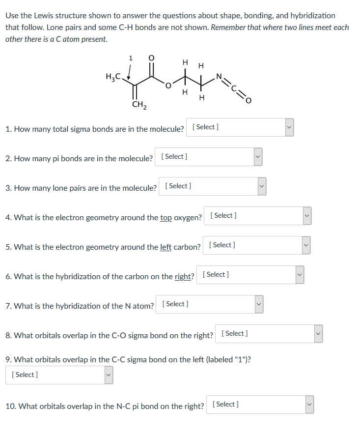 Solved Use the Lewis structure shown to answer the questions | Chegg.com