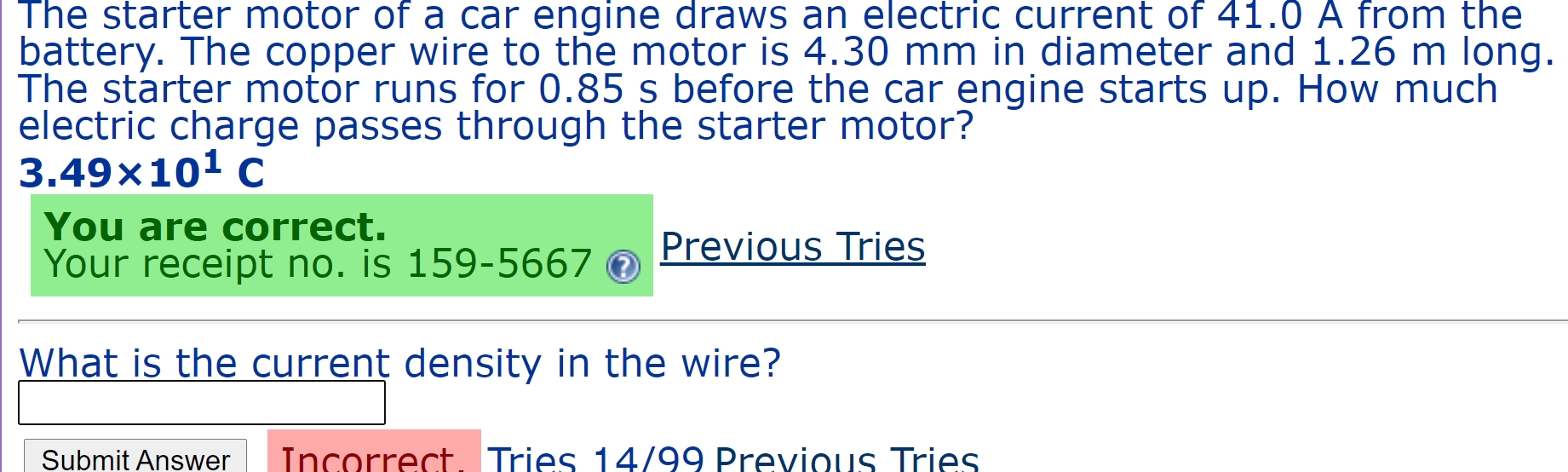 Solved The starter motor of a car engine draws an electric | Chegg.com
