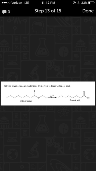 Solved The ethyl octanoate undergoes hydrolysis to form | Chegg.com