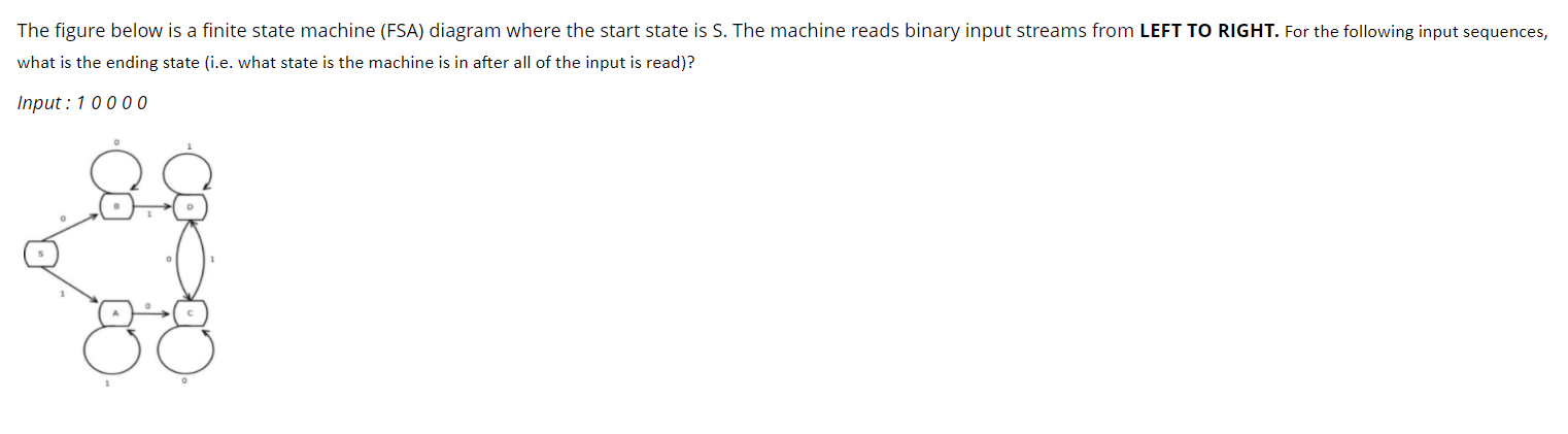Solved The figure below is a finite state machine (FSA) | Chegg.com