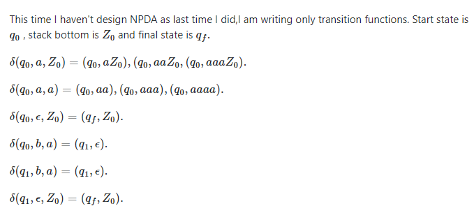 Solved This time I haven't design NPDA as last time I did, I | Chegg.com