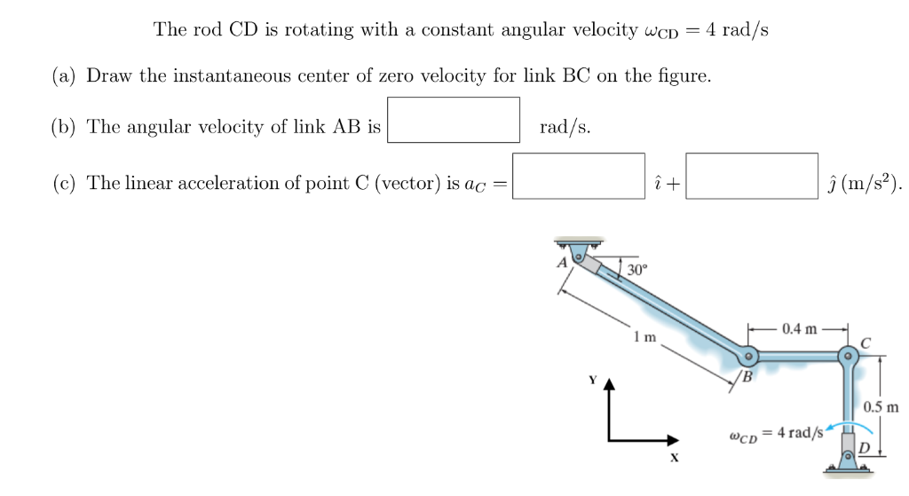 Solved The rod CD is rotating with a constant angular | Chegg.com