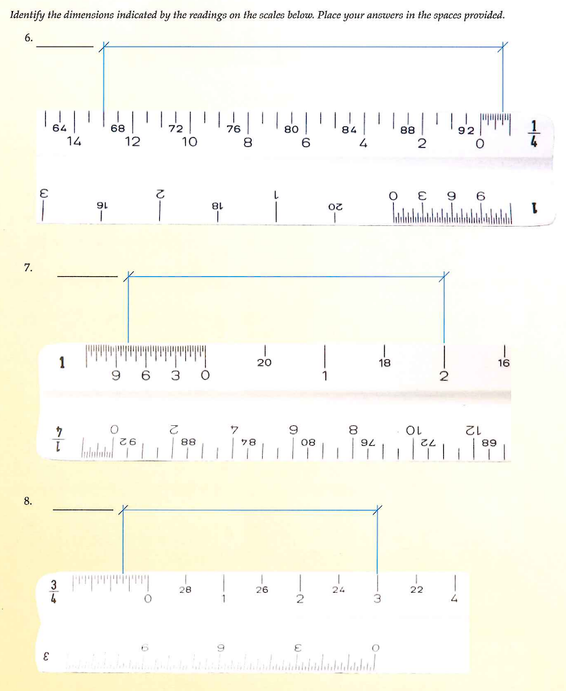 Solved Identify the portion of a foot (12") as indicated by | Chegg.com