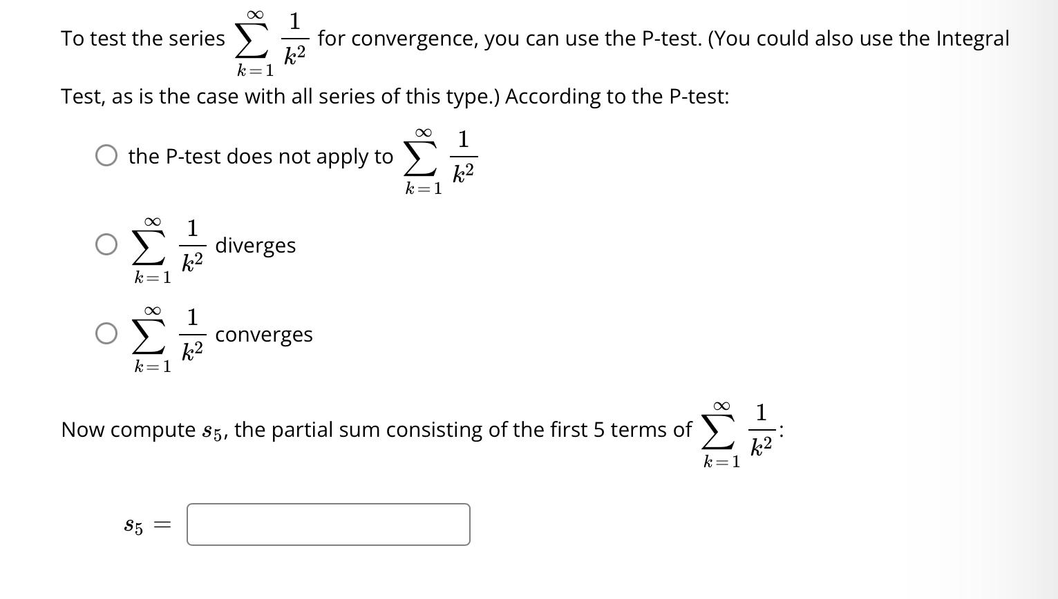 Solved 1 To test the series for convergence, you can use the | Chegg.com