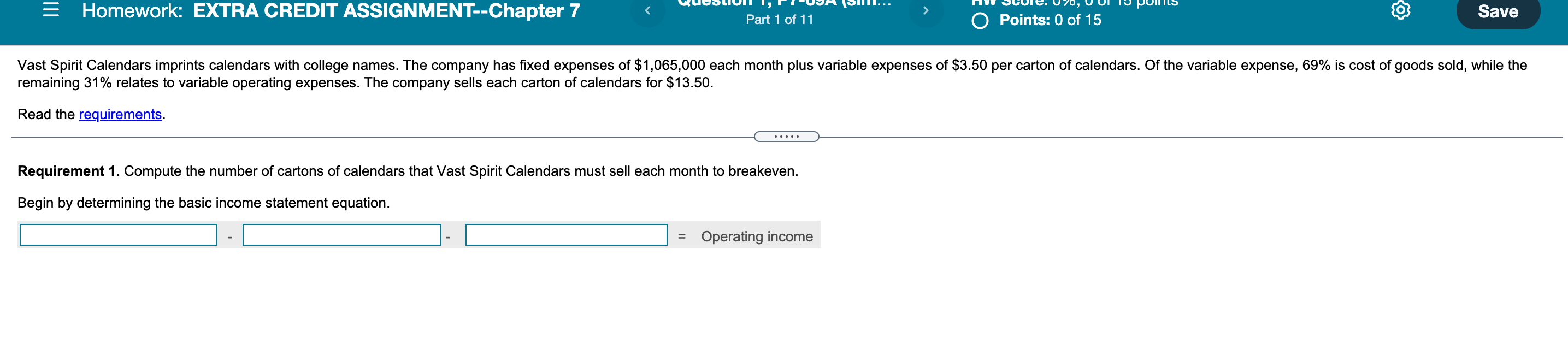 Solved III = Homework: EXTRA CREDIT ASSIGNMENT--Chapter 7 > | Chegg.com