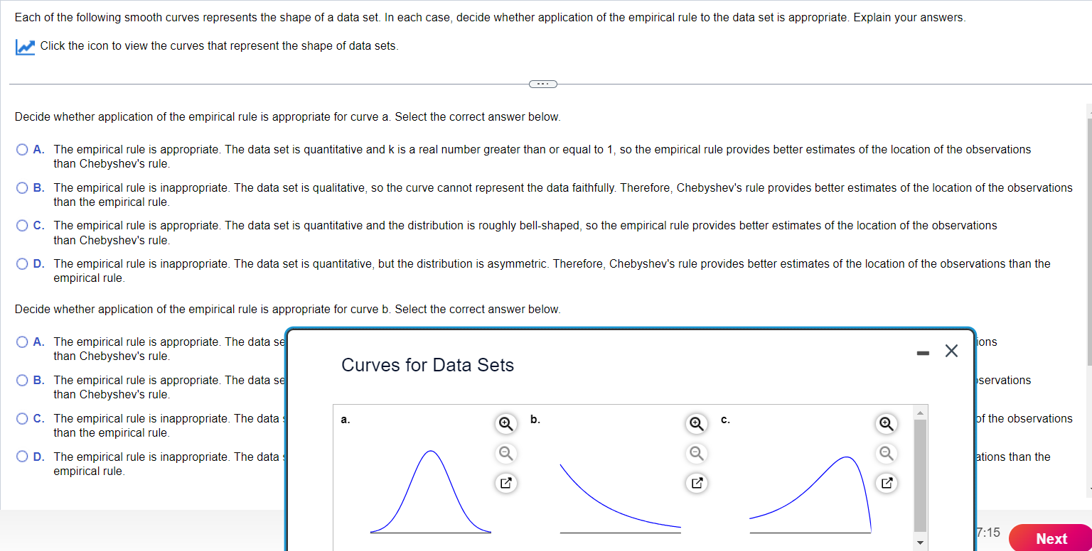 Solved empirical rule.Decide whether application of the | Chegg.com