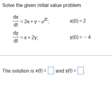 Solved Solve the given initial value problem. | Chegg.com