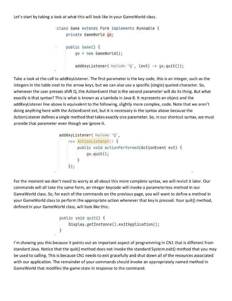 Must us Java Language and Codename One Environment | Chegg.com