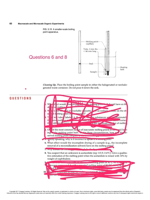 Solved Cleaning up, Place the boiling point sample in | Chegg.com