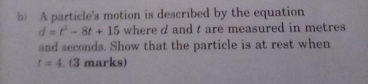 Solved A particle's motion is described by the equation | Chegg.com