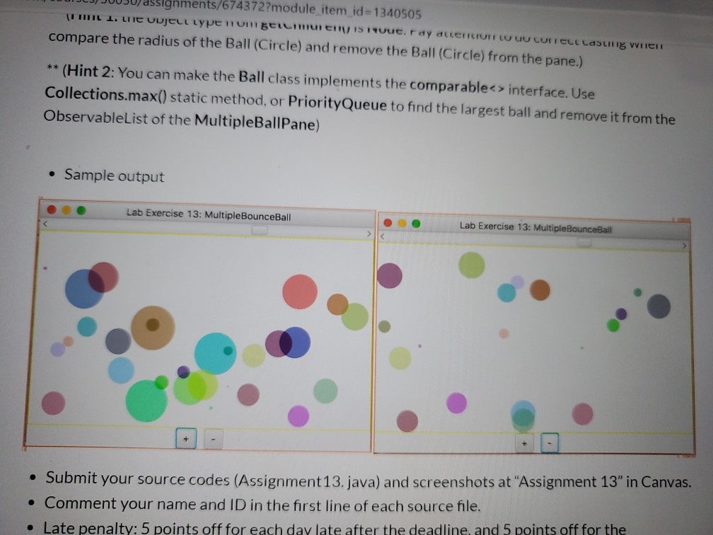 Solved (Remove the largest ball first) Modify Listing 20.6. | Chegg.com
