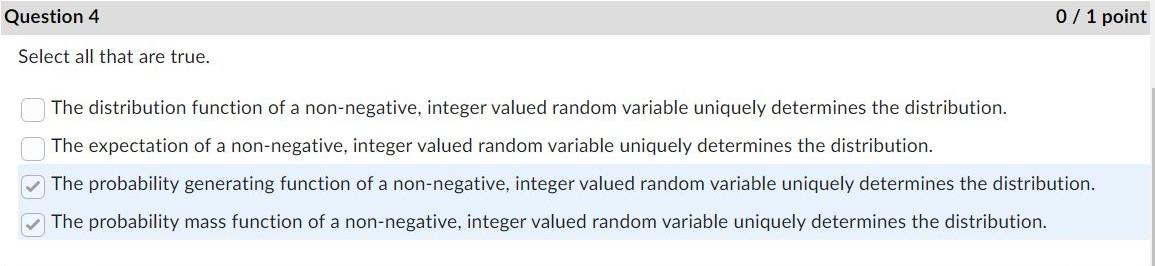 Solved Select All That Are True The Distribution Function 1348