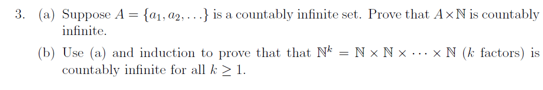 Solved 3. (a) Suppose A = {21, 22, ...} is a countably | Chegg.com