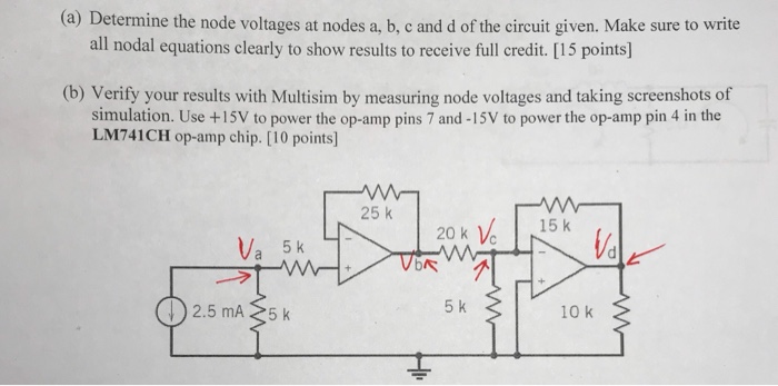 Solved (a) Determine the node voltages at nodes a, b, c and | Chegg.com