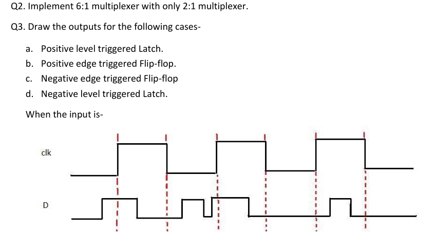 Solved Q2. ﻿Implement 6:1 ﻿multiplexer with only 2:1 | Chegg.com