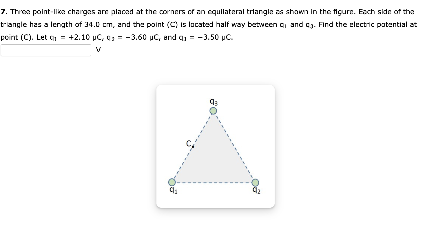 Solved Three point-like charges are placed at the corners of | Chegg.com