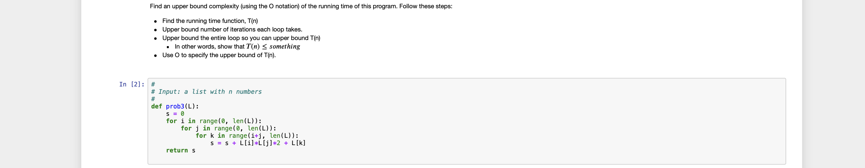 Solved Find An Upper Bound Complexity Using The O Notation 7225
