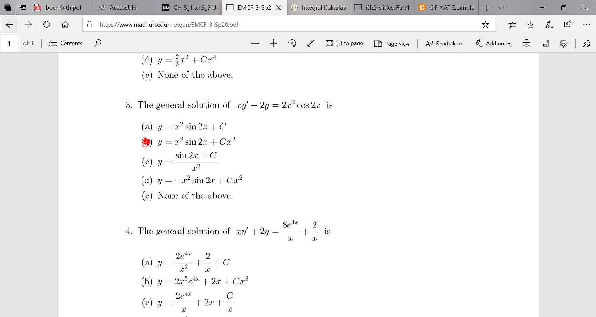 Solved Integral Calculat a Ch2-slides-Part1 C OF NAT Example | Chegg.com