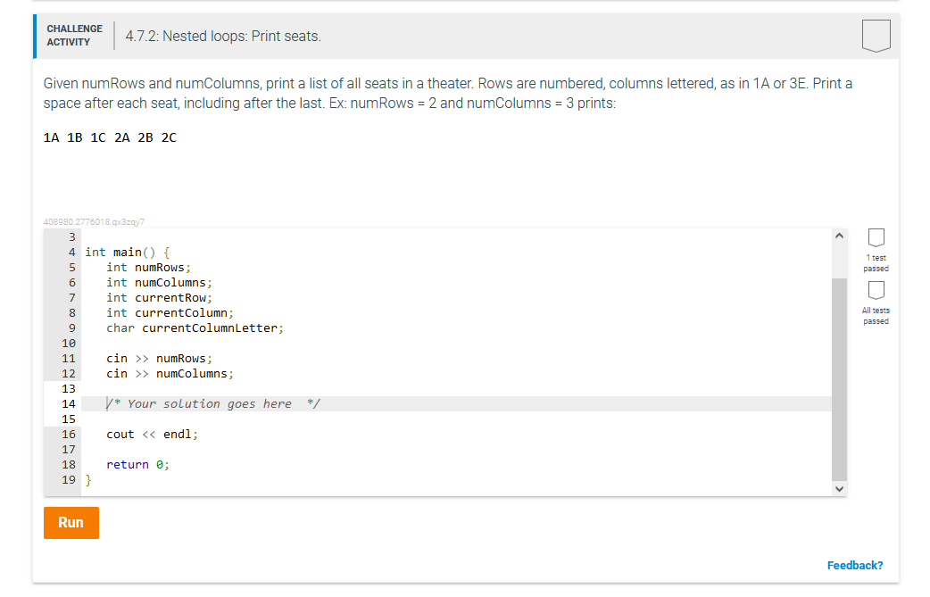 Solved Given Numrows And Numcolumns Print A List Of All 