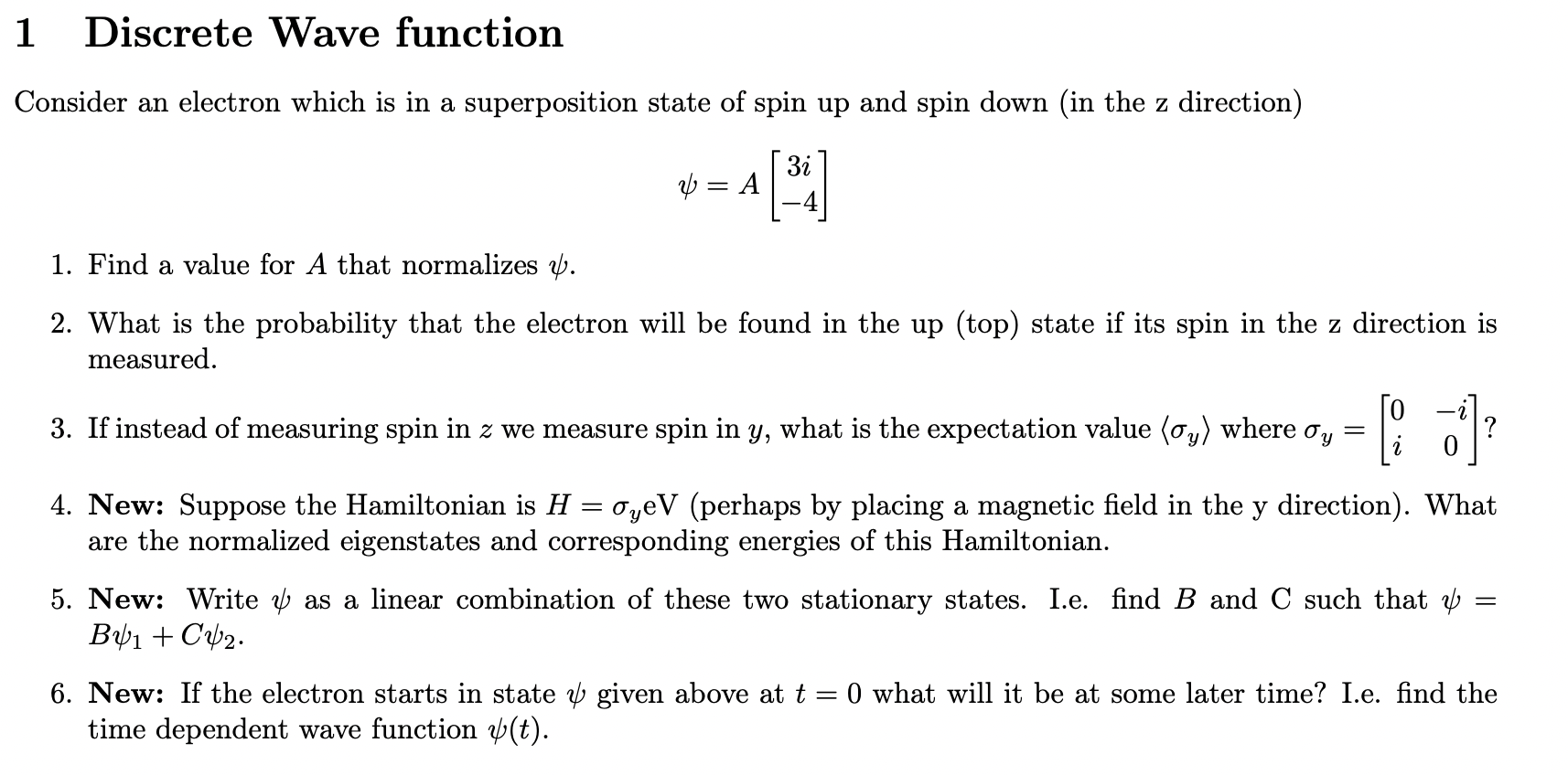 Solved 1 Discrete Wave function Consider an electron which | Chegg.com