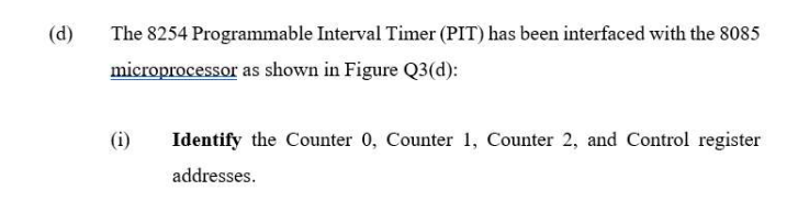 Solved d) The 8254 Programmable Interval Timer (PIT) has | Chegg.com